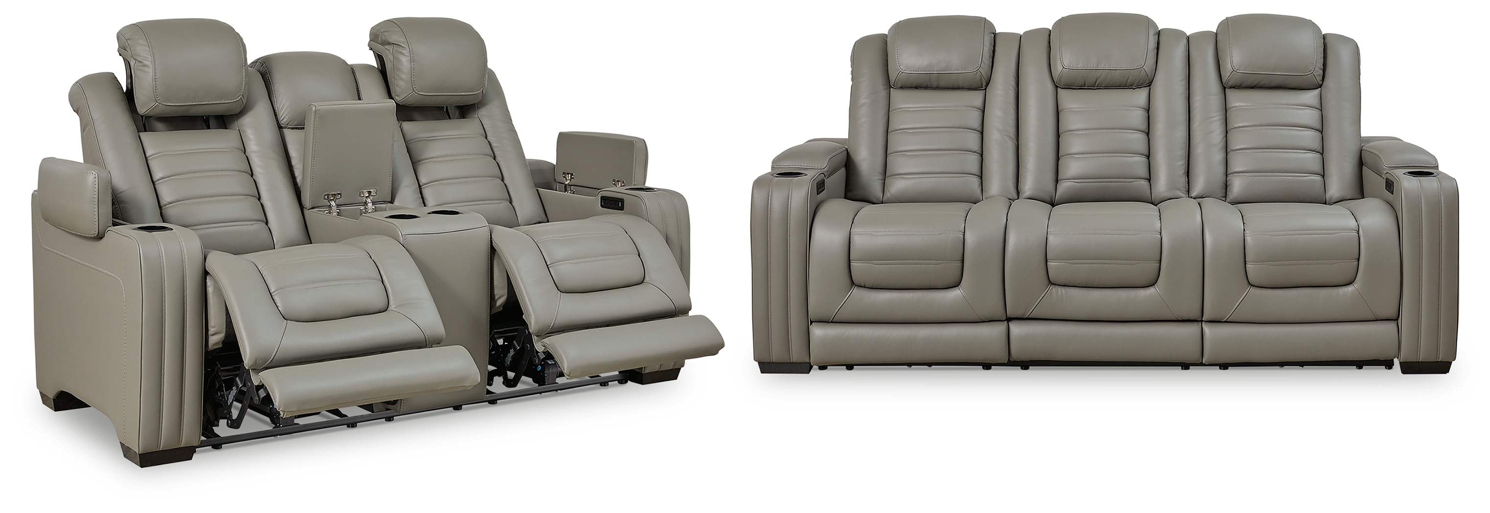 Ashley Backtrack 2 Piece Power Reclining Sofa and Loveseat U28004-15-18 ...
