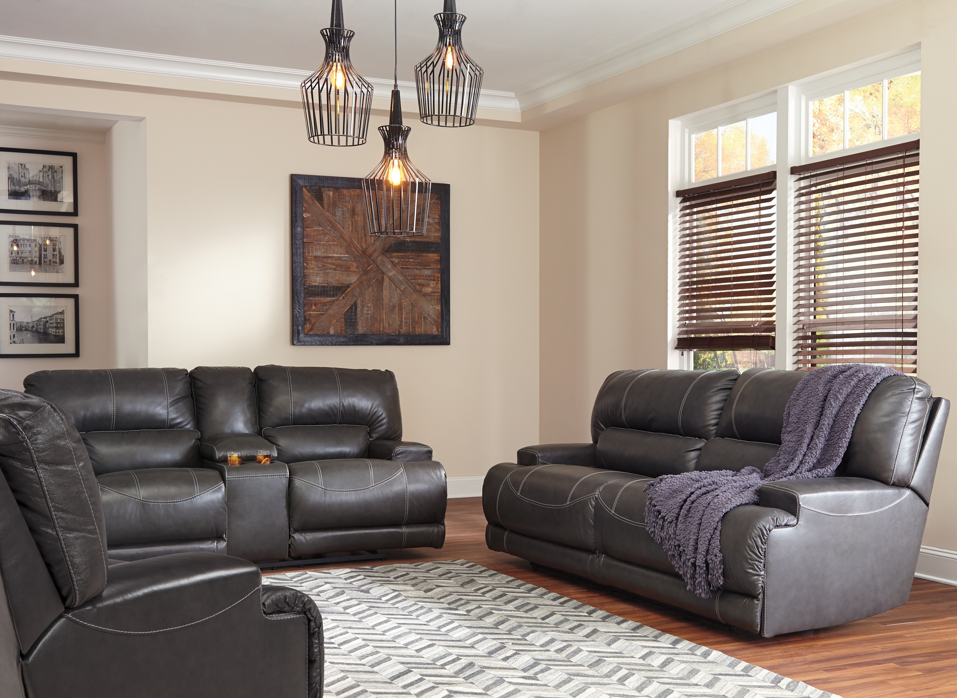 Signature Design by Ashley Living Room McCaskill Power Reclining Sofa Loveseat and Recliner