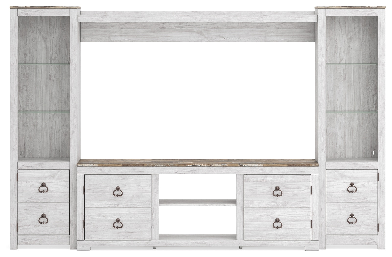 Signature Design by Ashley Home Entertainment Willowton 4 Piece Entertainment Center W267W13