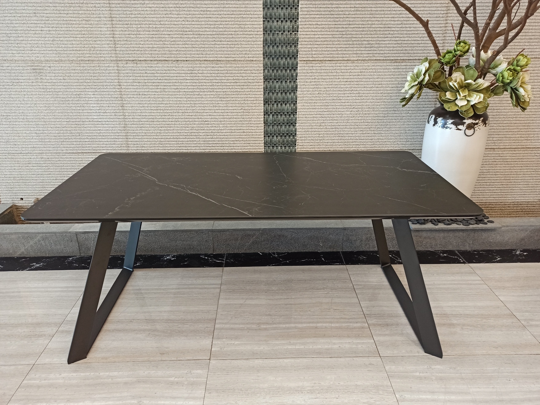 Coaster Casual Dining Smith Rectangular 71 inch Ceramic Top Dining Table Black 115231 Aminis
