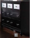 Barzini 7 drawer Dresser Black