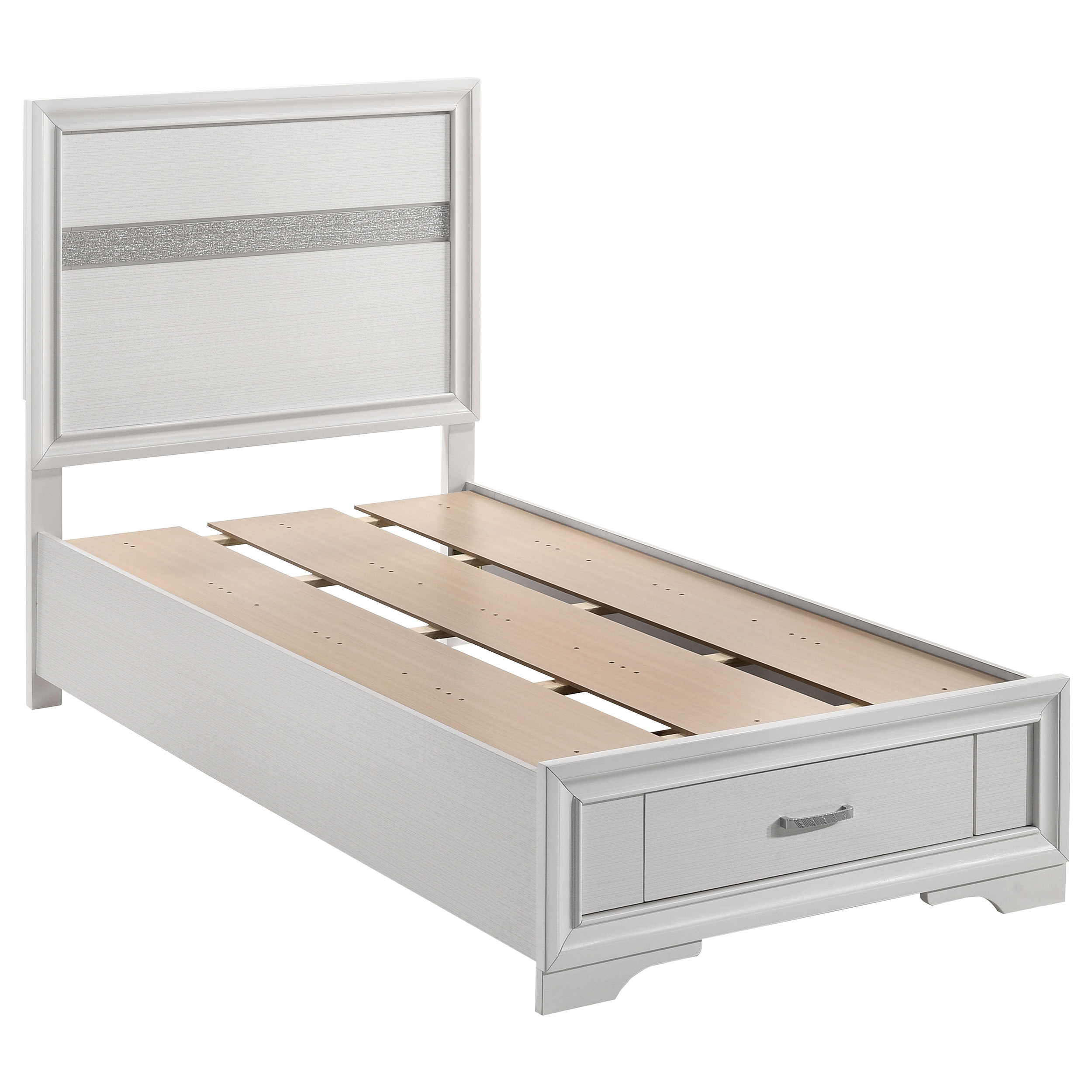 Coaster Bedroom Miranda 51-inch Wood Twin Storage Panel Bed White ...