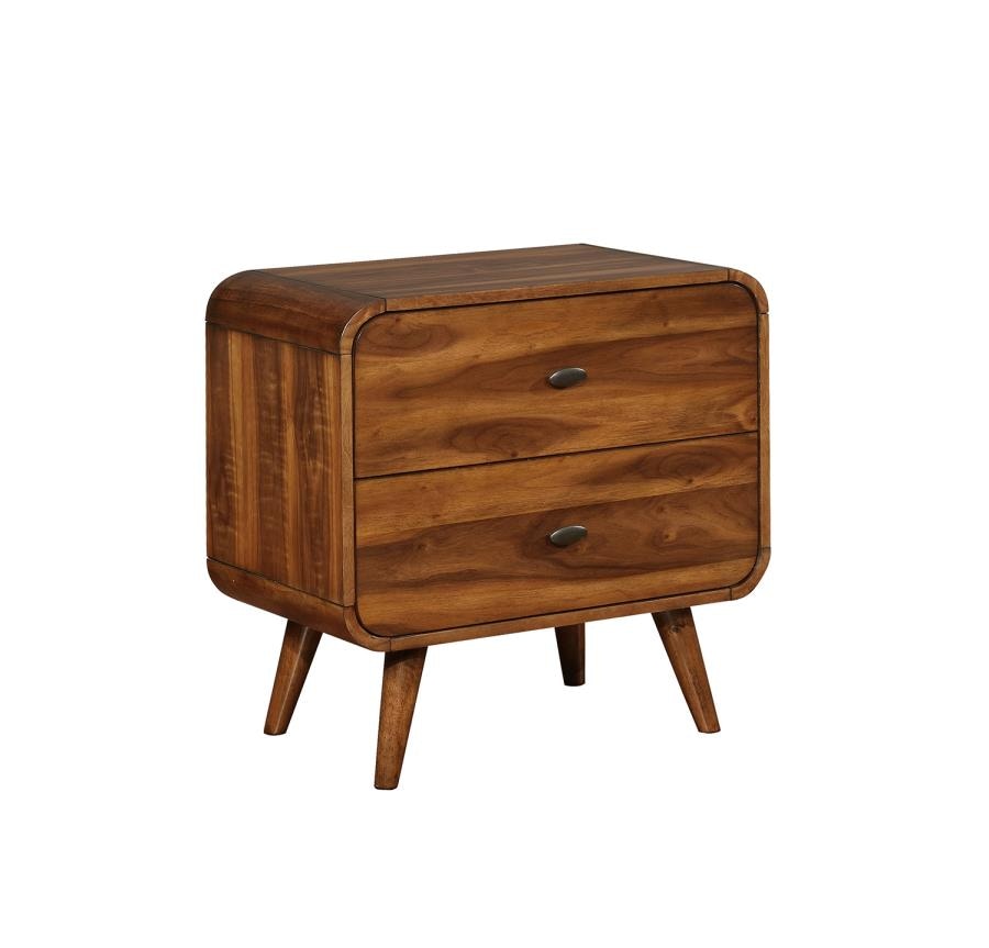 Coaster Bedroom Robyn 2 drawer Nightstand Dark Walnut 205132 Aminis