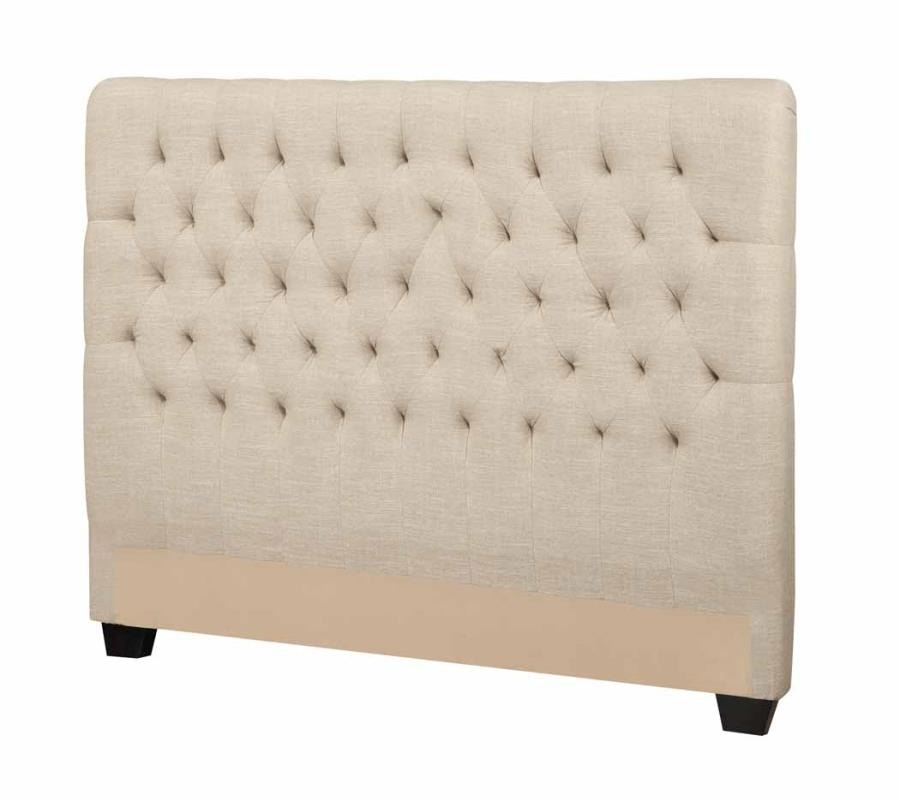 Coaster Bedroom Chloe Upholstered Eastern King Panel Headboard Oatmeal ...
