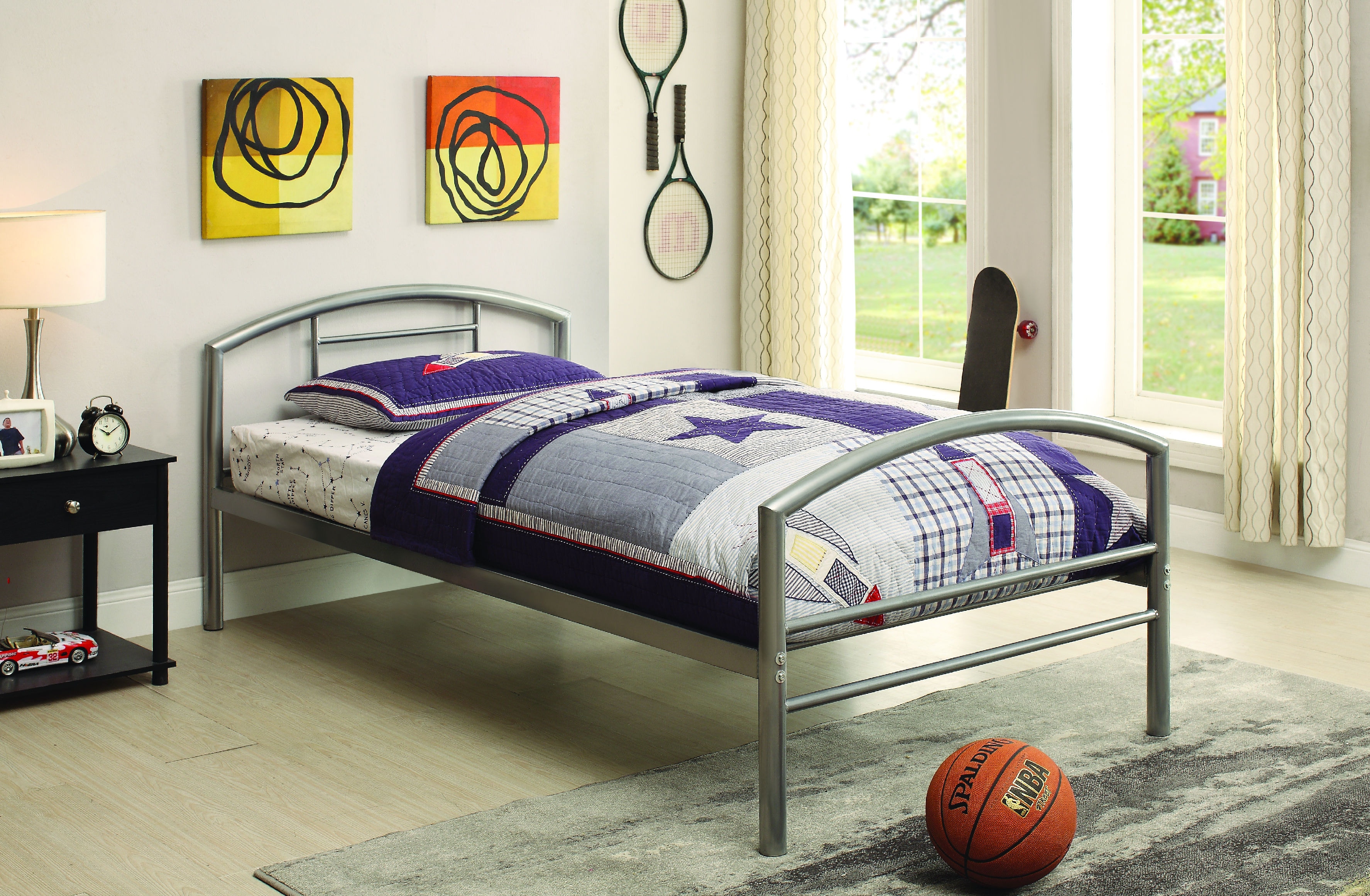 Silver twin bed store