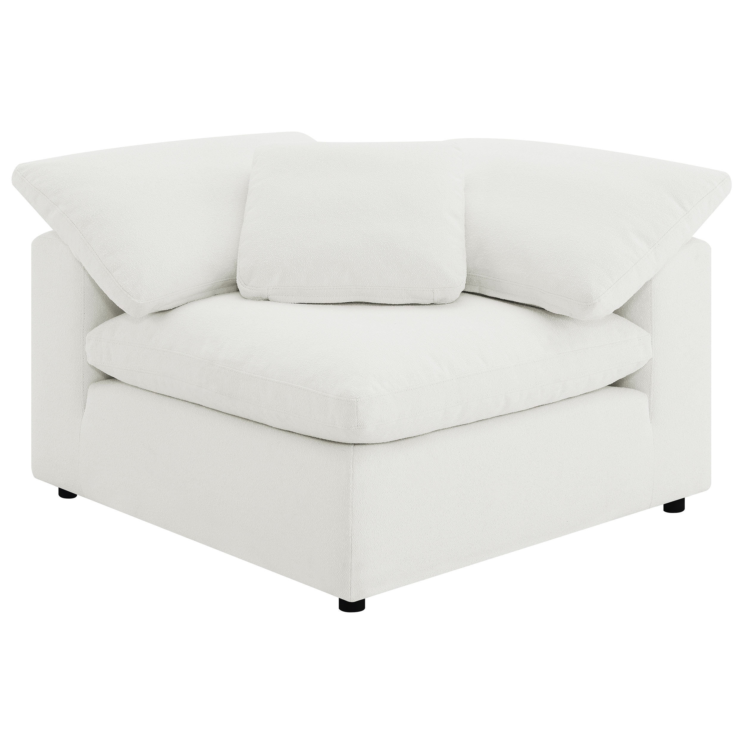 Coaster Living Room Raleigh Boucle Upholstered Corner Chair Ivory ...
