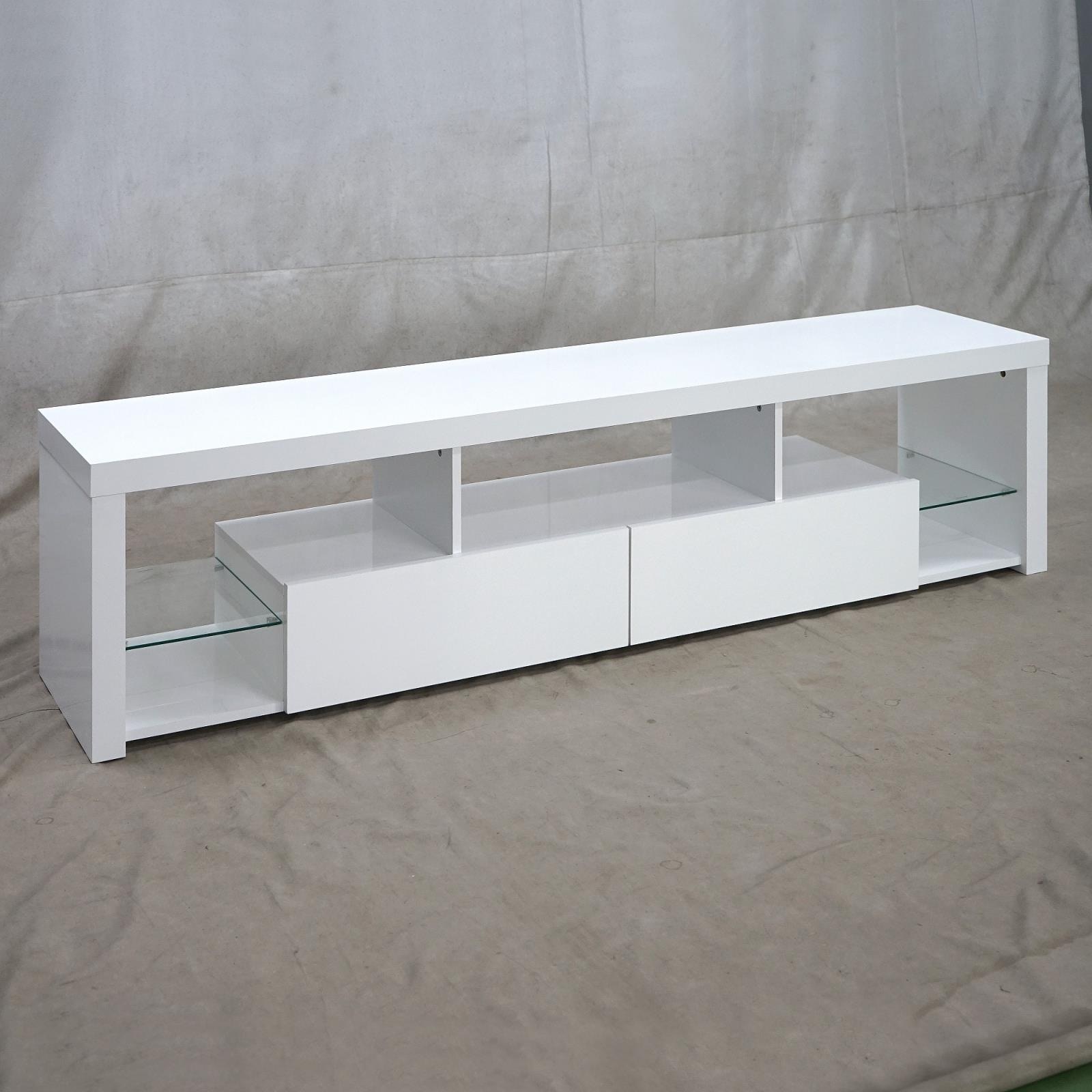 Coaster Home Entertainment Jude 2 drawer Engineered Wood 71 TV Stand High Gloss White 704251