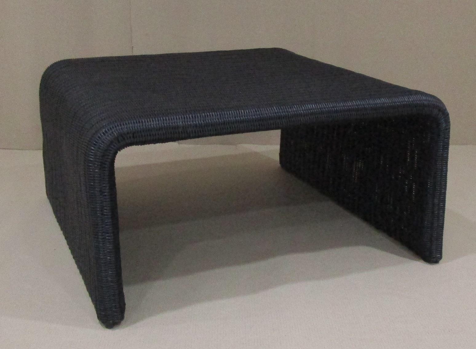 Black woven coffee table store