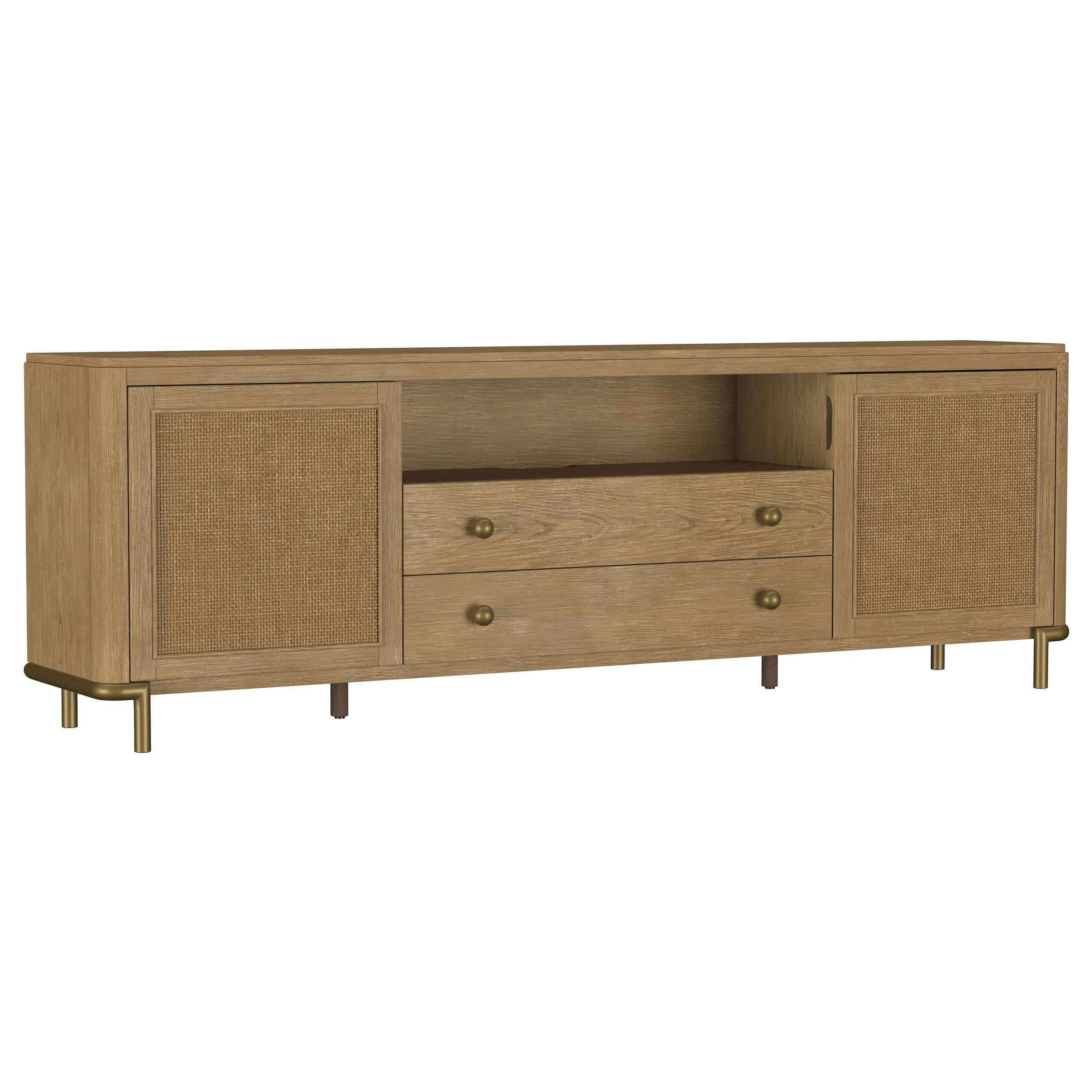 Coaster Home Entertainment Arini Rattan Cane 2-door TV Stand Media ...