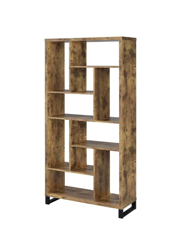 Coaster Home Office Delwin 71-inch 6-shelf Bookshelf Rustic Nutmeg ...