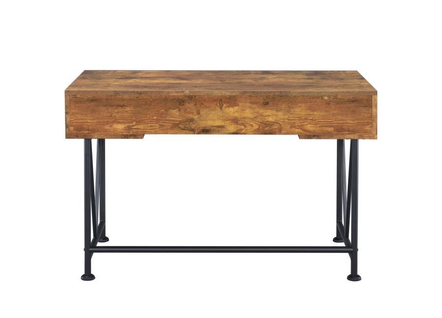 Coaster Home Office Analiese 47 inch 3 drawer Writing Desk Rustic Nutmeg 801541 King Furniture