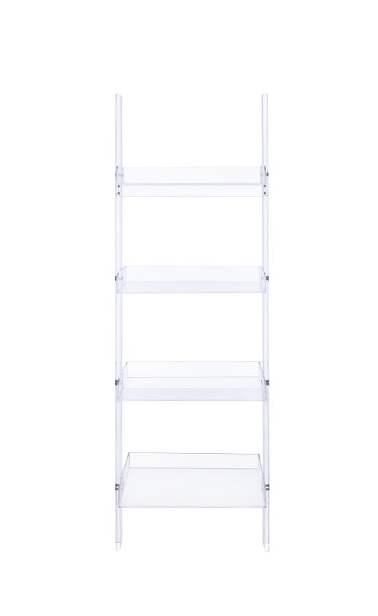 Amaturo 72 inch 4 shelf Acrylic Ladder Bookshelf Clear