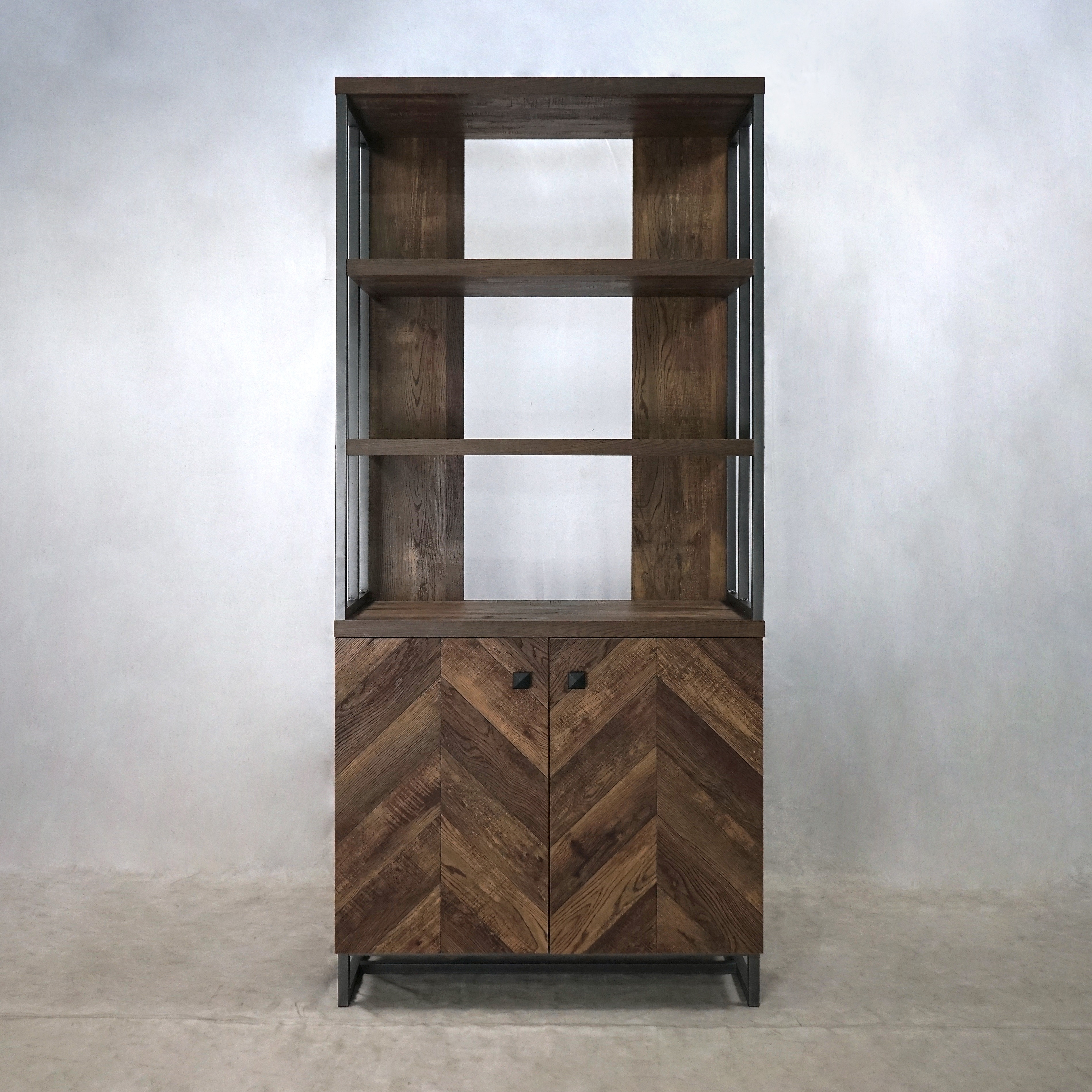 Millbrook 71 inch 2 door Storage Bookshelf Rustic Oak