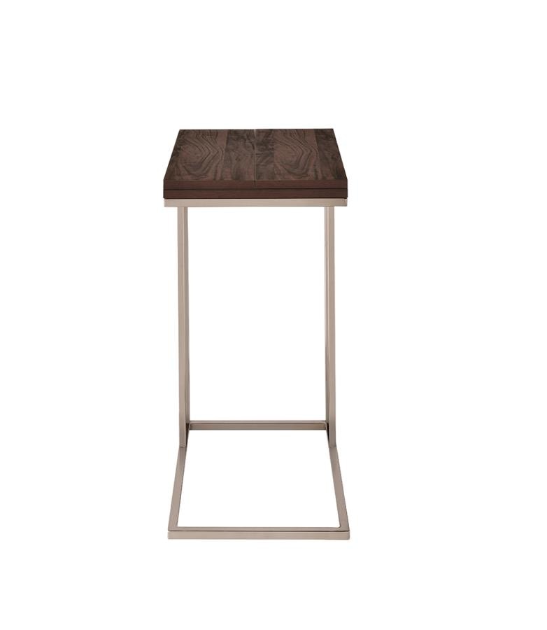 Coaster Living Room Pedro Expandable C shaped Sofa Side Table Chestnut 902932 Furniture Market
