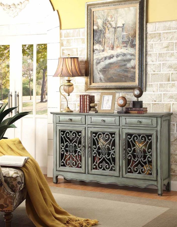 Antique green accent cabinet store