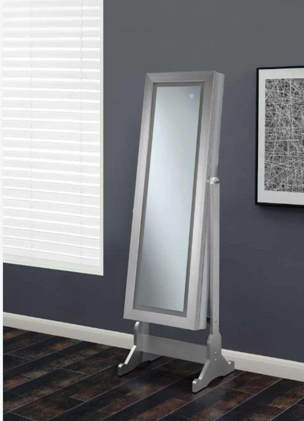 Coaster Mirrors Moore Cheval Mirror With Jewelry Storage Silver 951017 ...