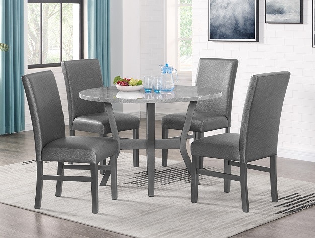 Crown Mark Casual Dining Judson 5 Pack Dining Set Glitter Grey 1317SET ...
