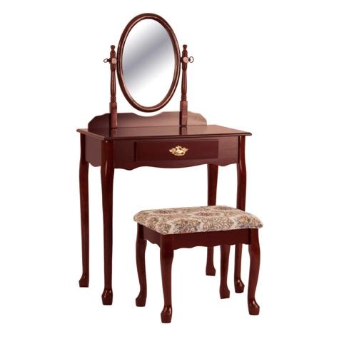 Crown Mark Bedroom Oval Vanity Table And Stool 2209SET - Trivett's ...
