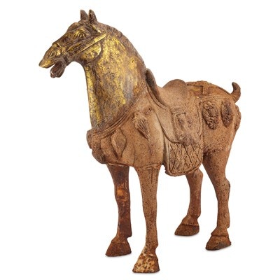 Currey and Company Home Accents Tang Dynasty Iron Horse Right 1200 0846 Hickory Furniture Mart