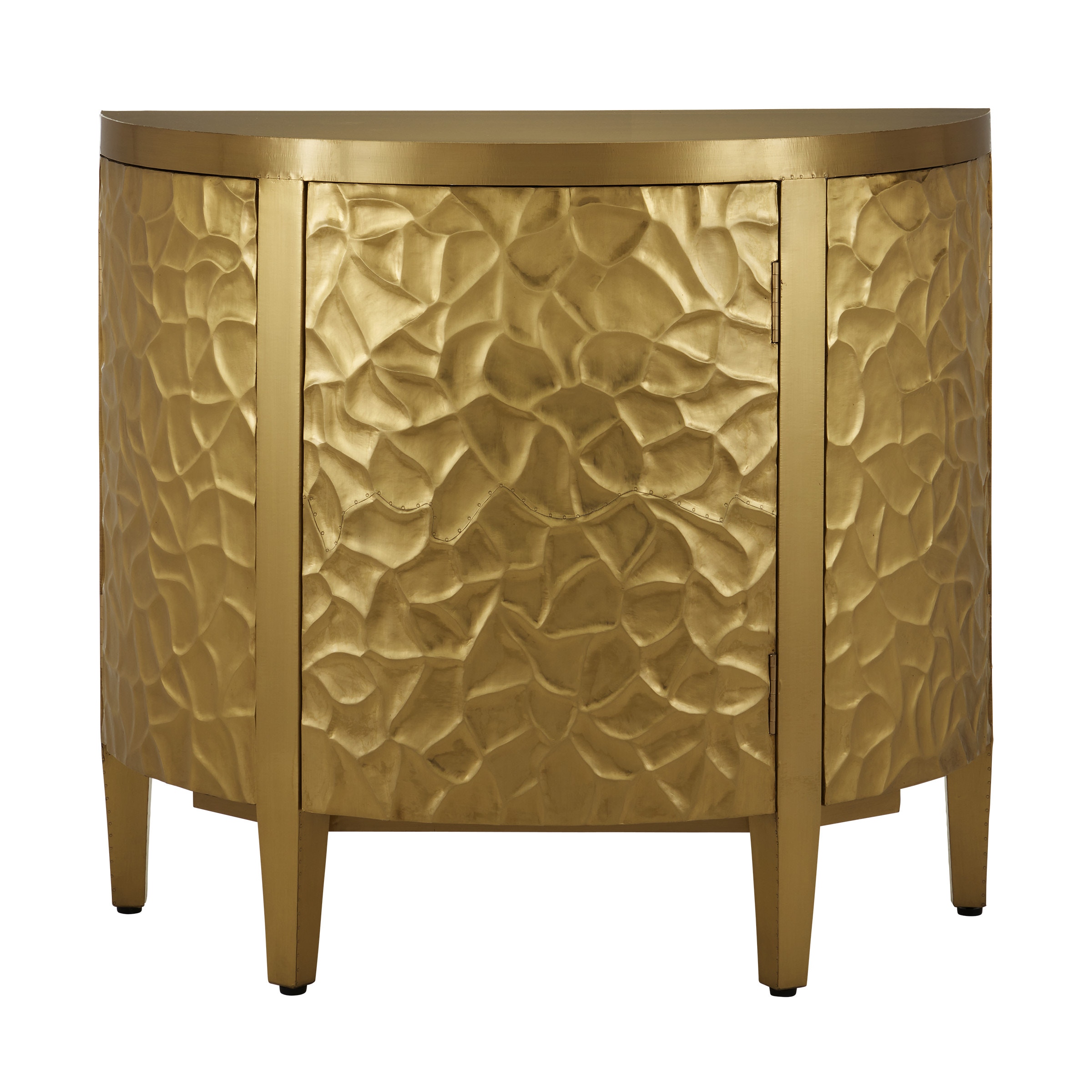 Currey and Company 3000-0244 Living Room Auden Brass Demi-Lune Cabinet