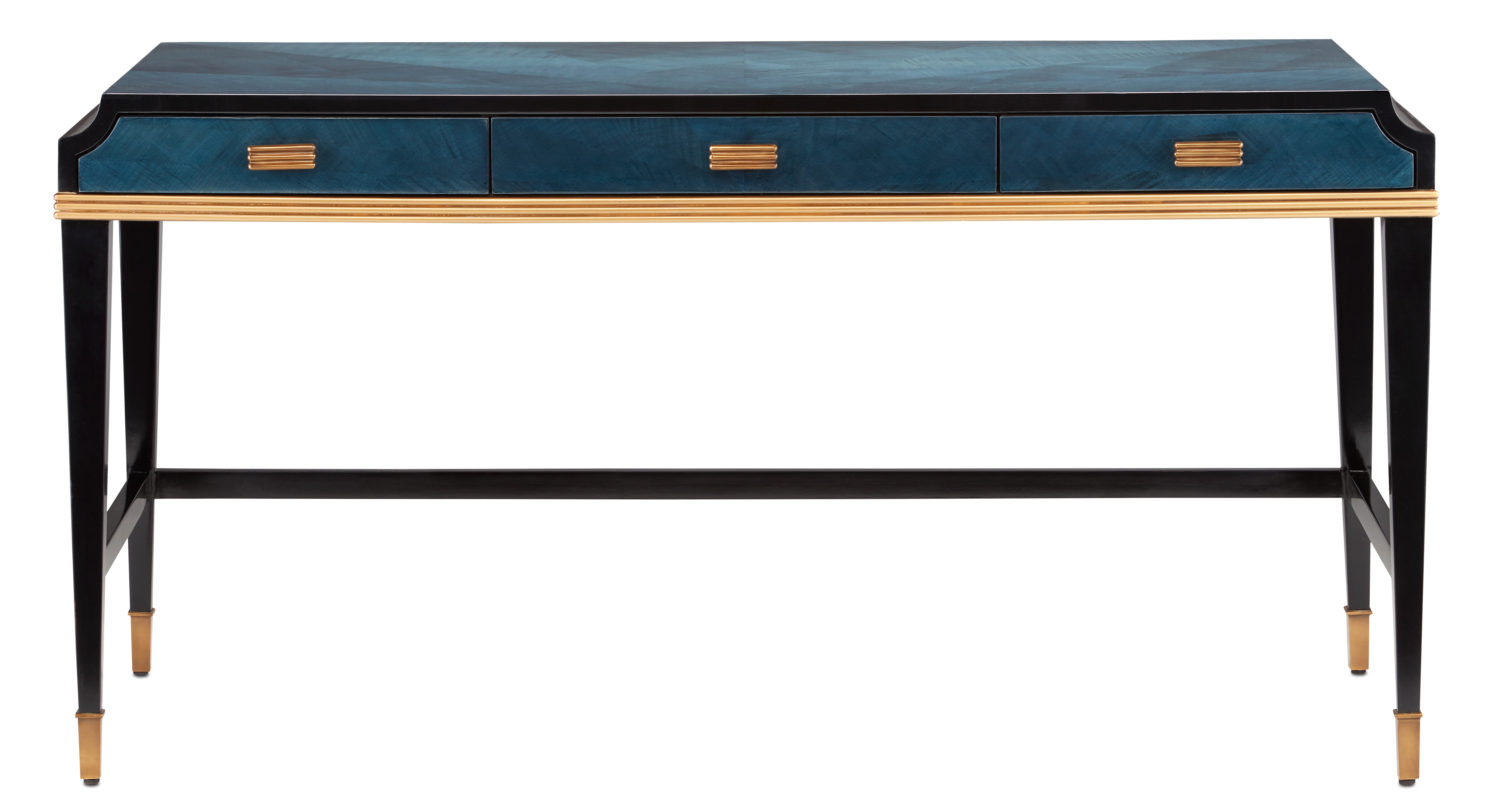 Currey and Company Home Office Kallista Large Blue Desk 3000-0208 ...