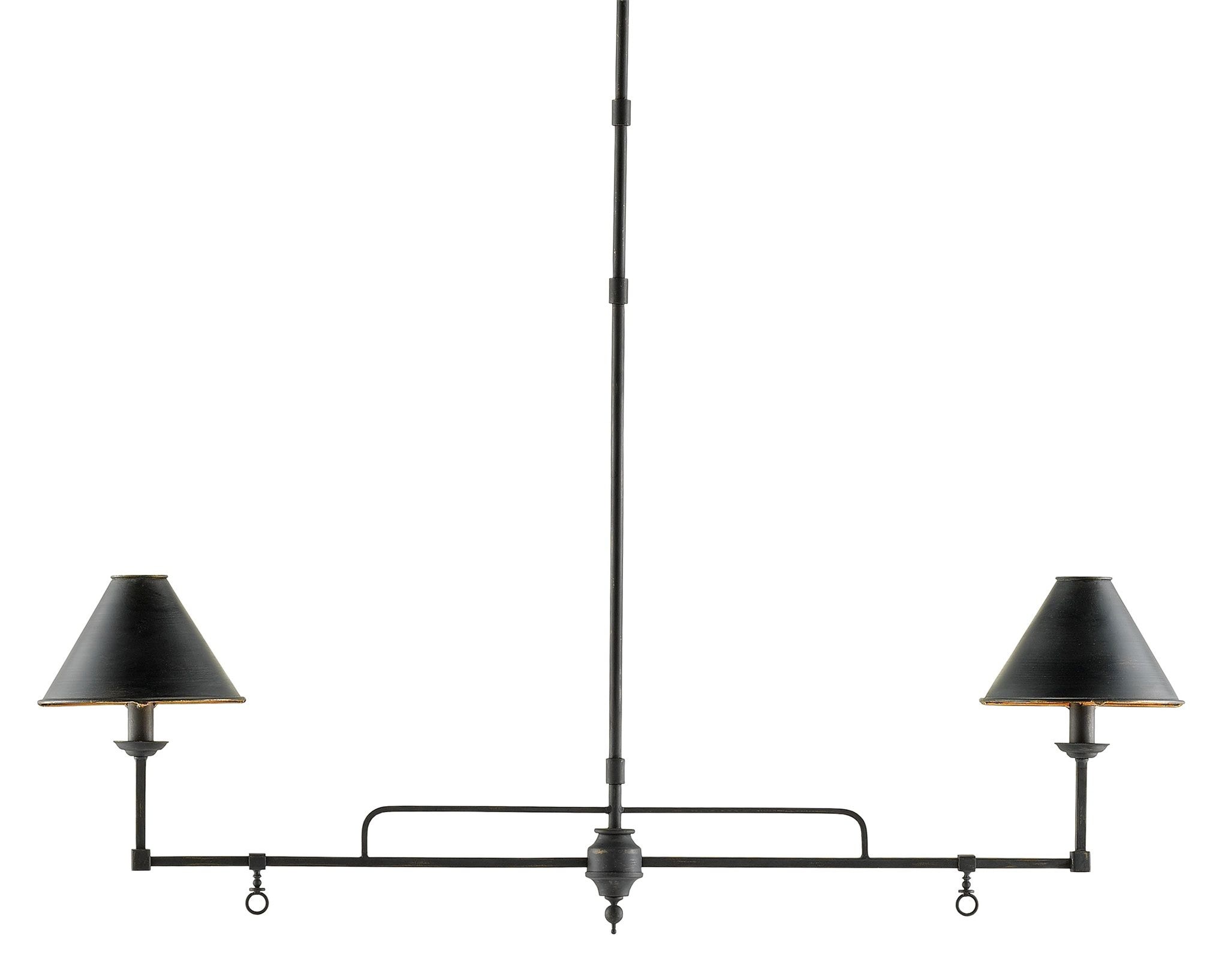 Currey and Company 9000-0114 Ceiling Lights Prosperity Black Rectangular Chandelier