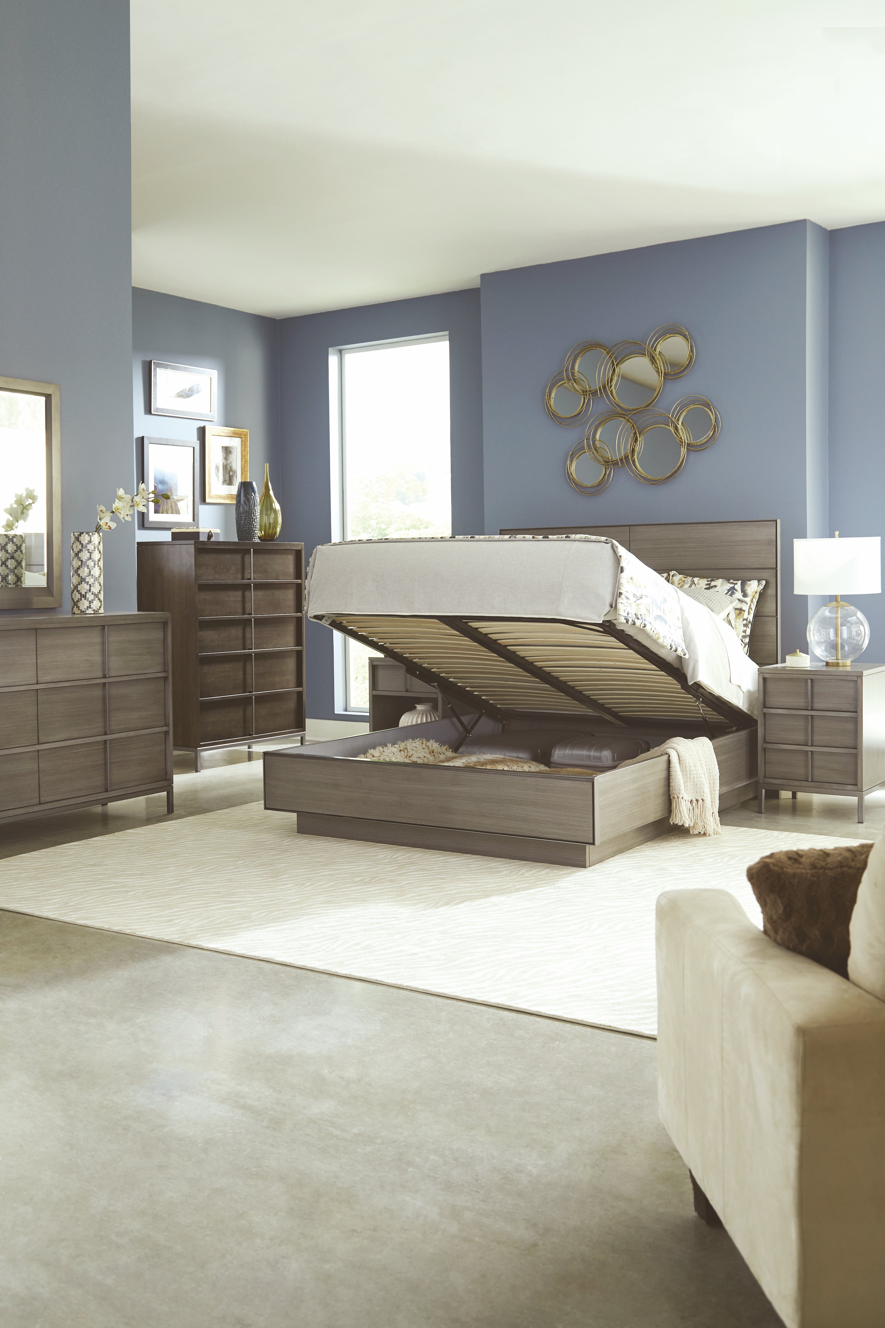 Durham Furniture Bedroom Queen Plinth Lift Bed With Storage 196-125A ...