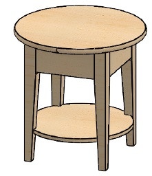 Durham Furniture Living Room 24 Inch Round Table with Shelf 905-510S ...