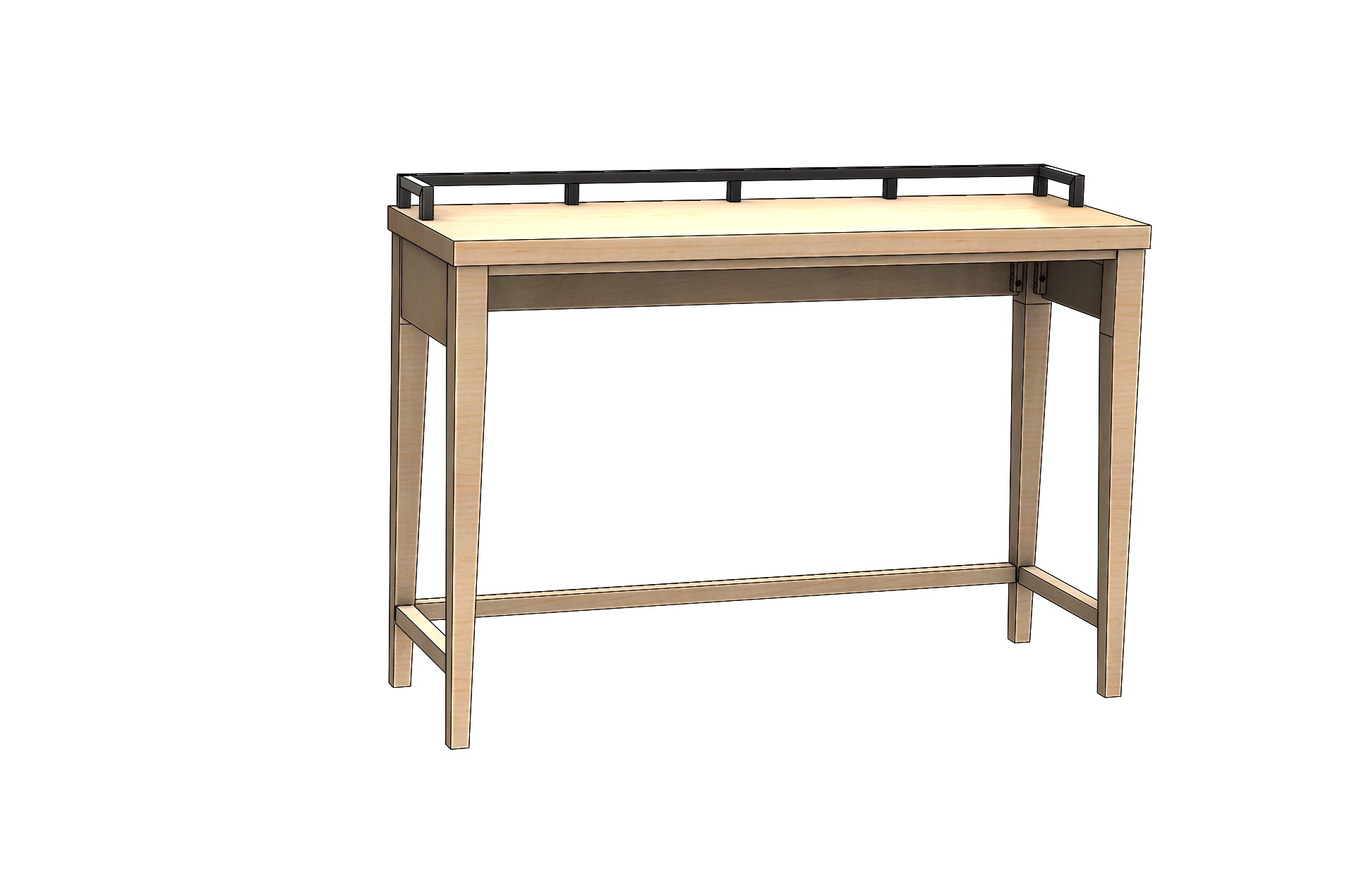 Durham Furniture Solid Accents 905-563 Console Table with Metal Rail