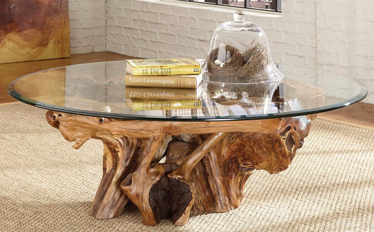 Hammary Living Room Root Ball Cocktail Table Base 090-555B | Hickory ...