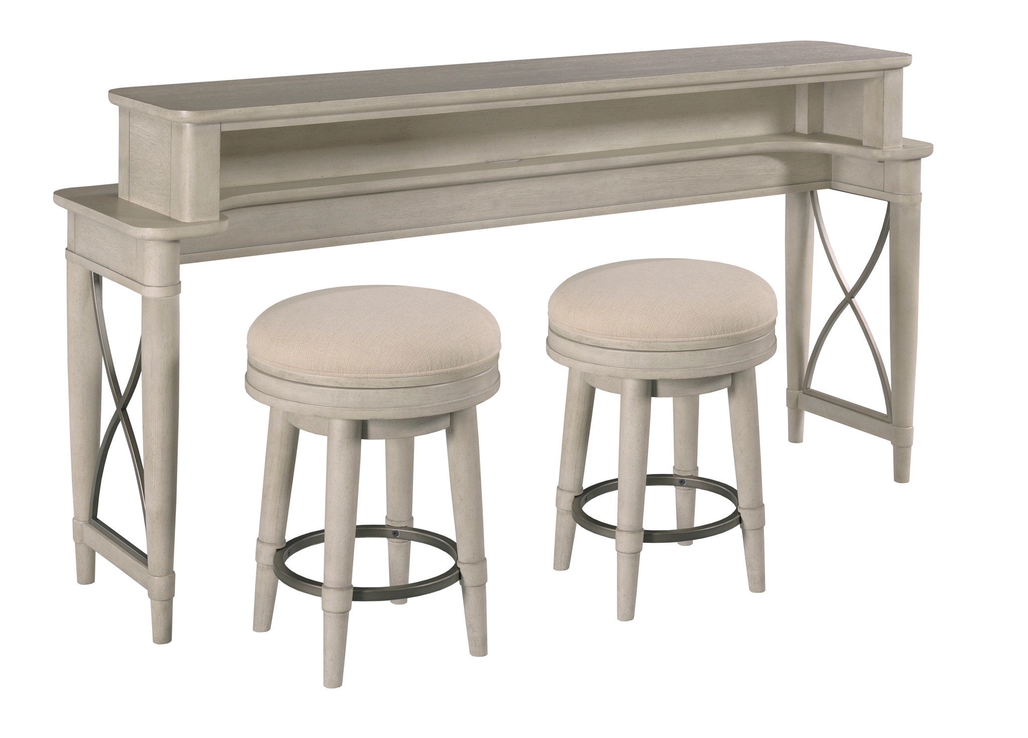 Hammary Casual Dining Counter Console With 2 Stools 181-587 | Hickory ...