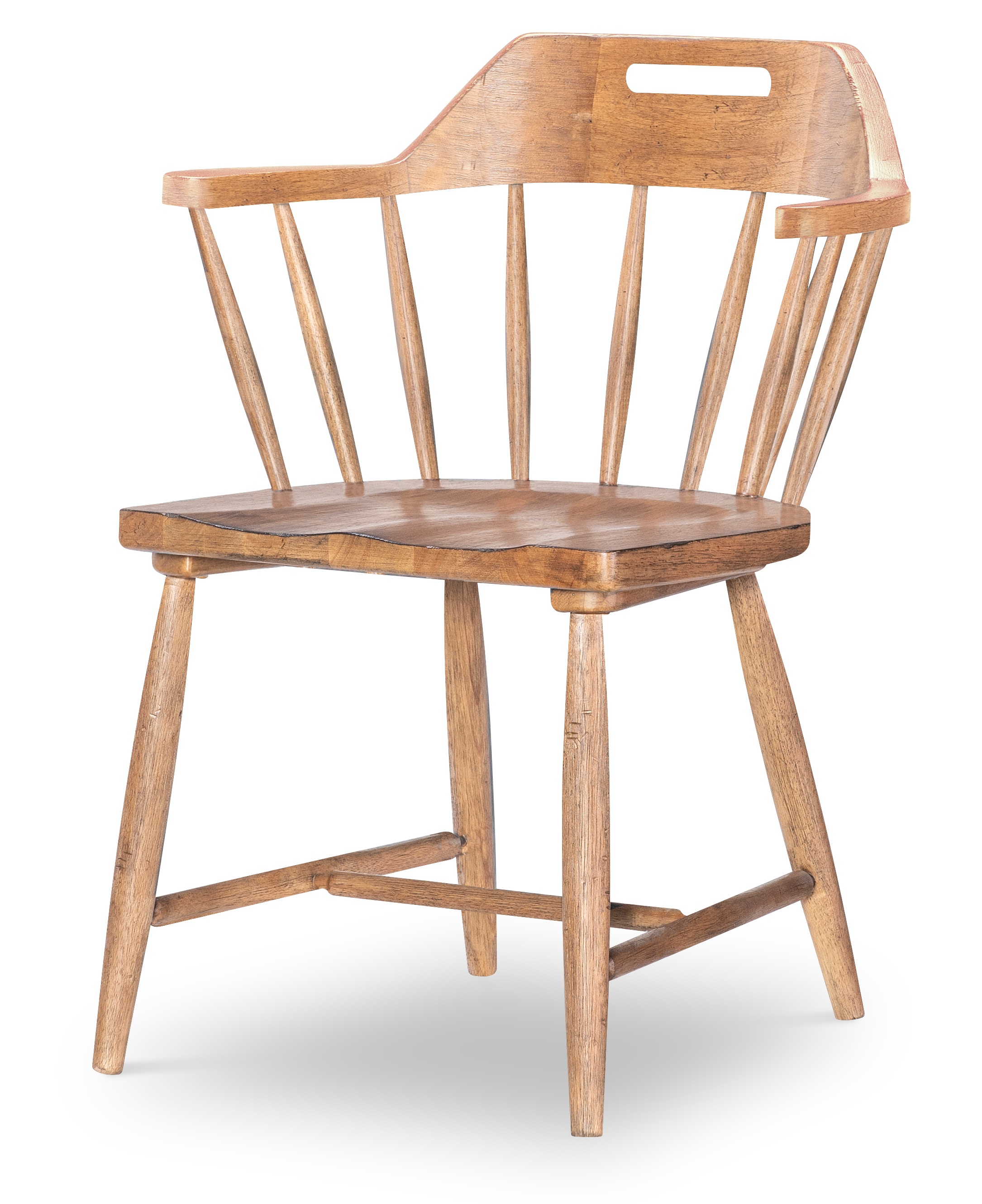 Vintage Market Spindle Back Arm Chair with Handle Cut Out
