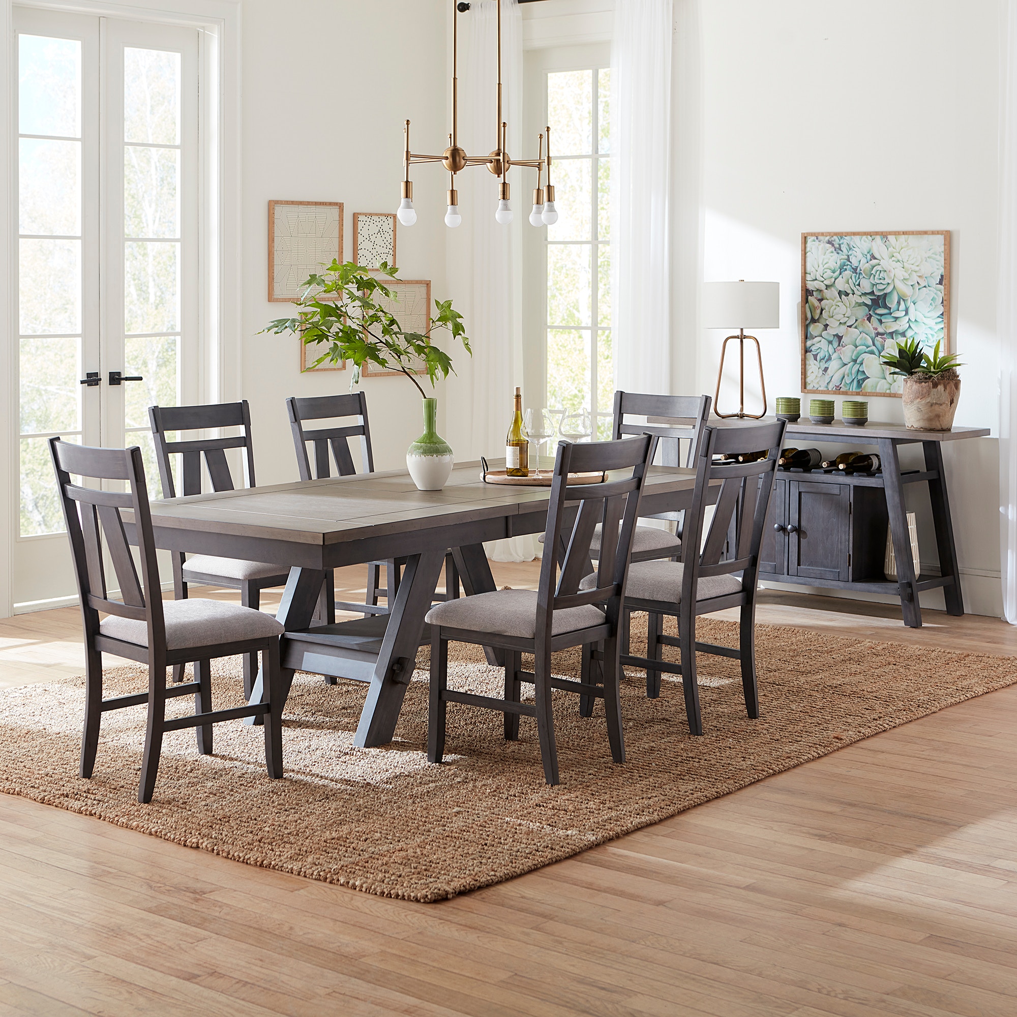 Liberty Furniture Casual Dining 7 Piece Rectangular Table Set 116GY-CD ...