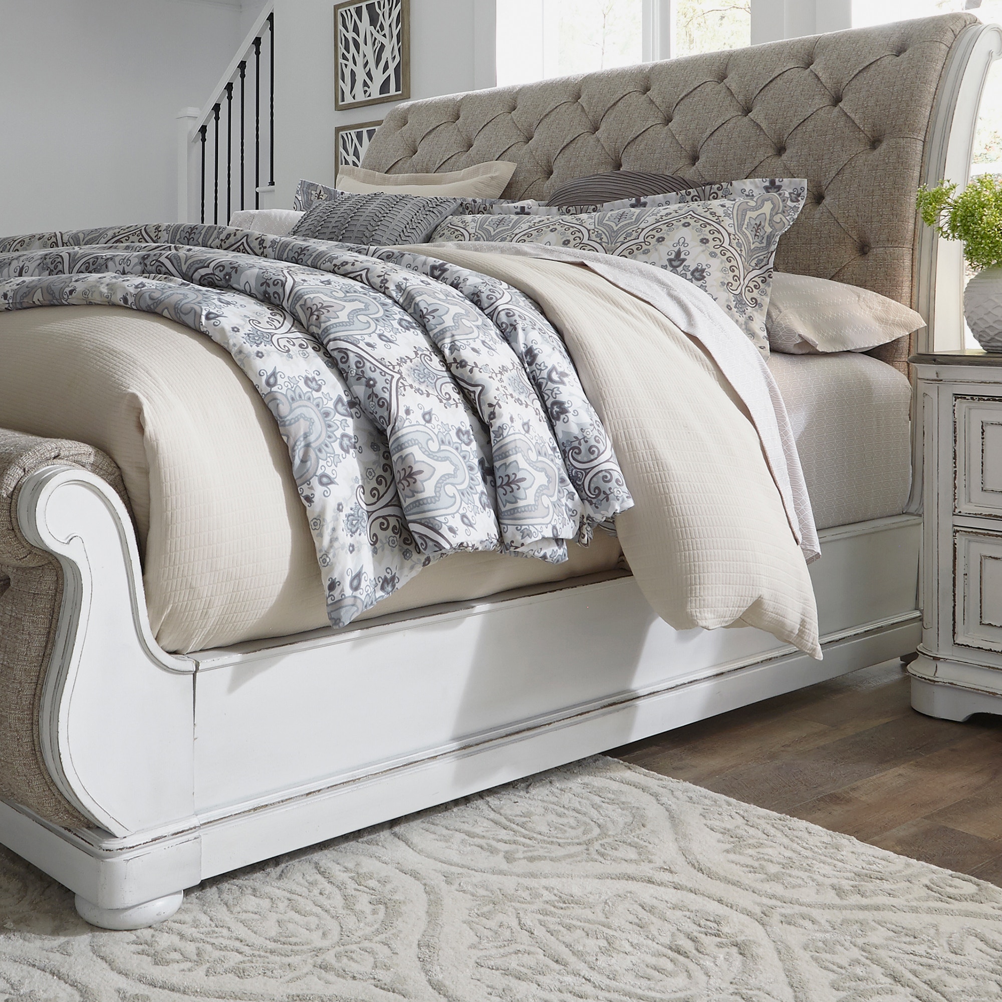 Liberty Furniture Magnolia Manor California King Uph Sleigh Bed Rails ...