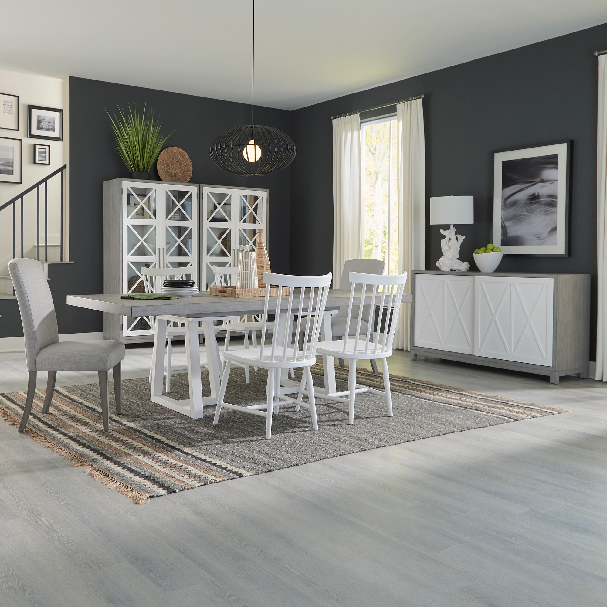 Liberty Furniture Casual Dining Alt 7 Piece Double Pedestal Table Set ...