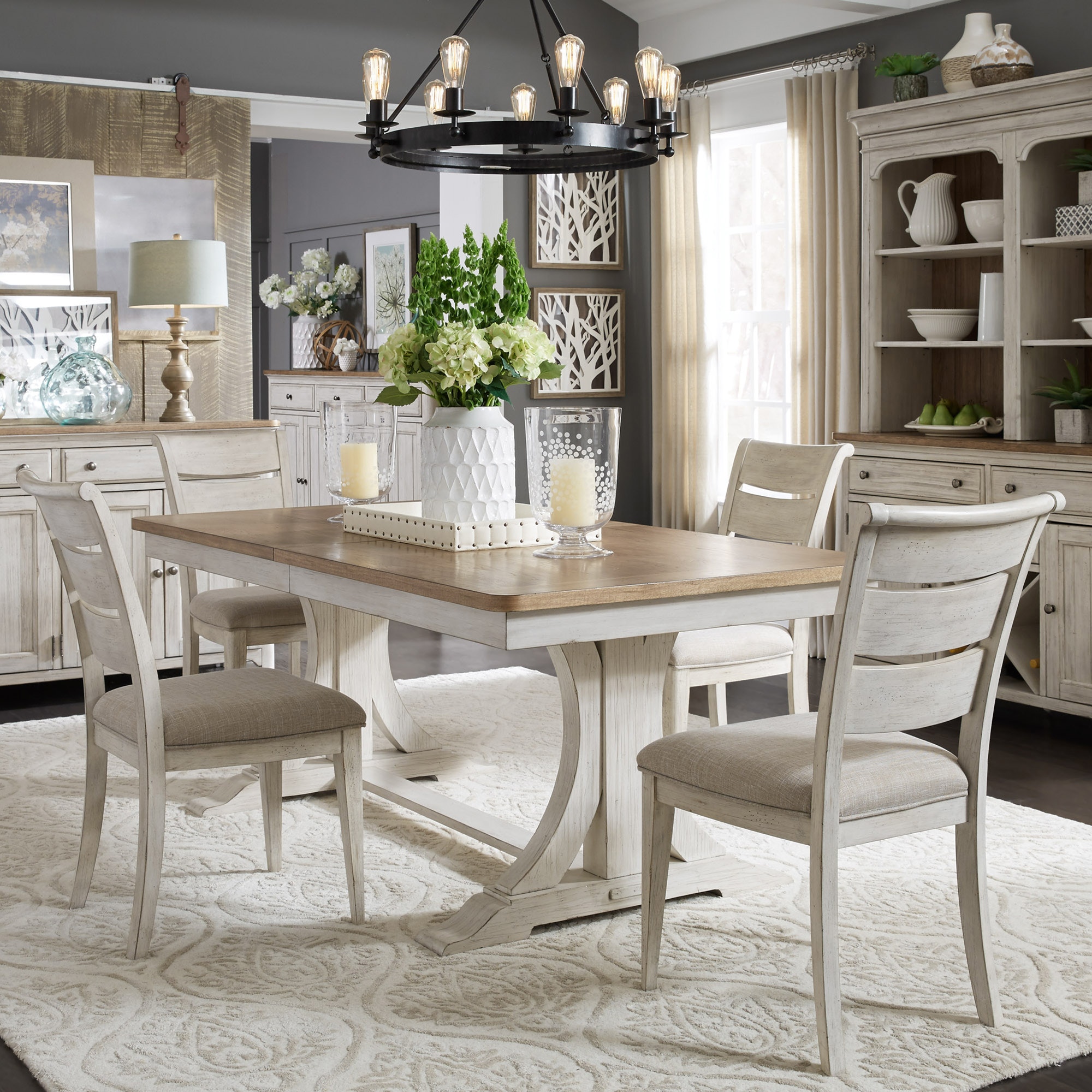 Liberty farmhouse trestle table store