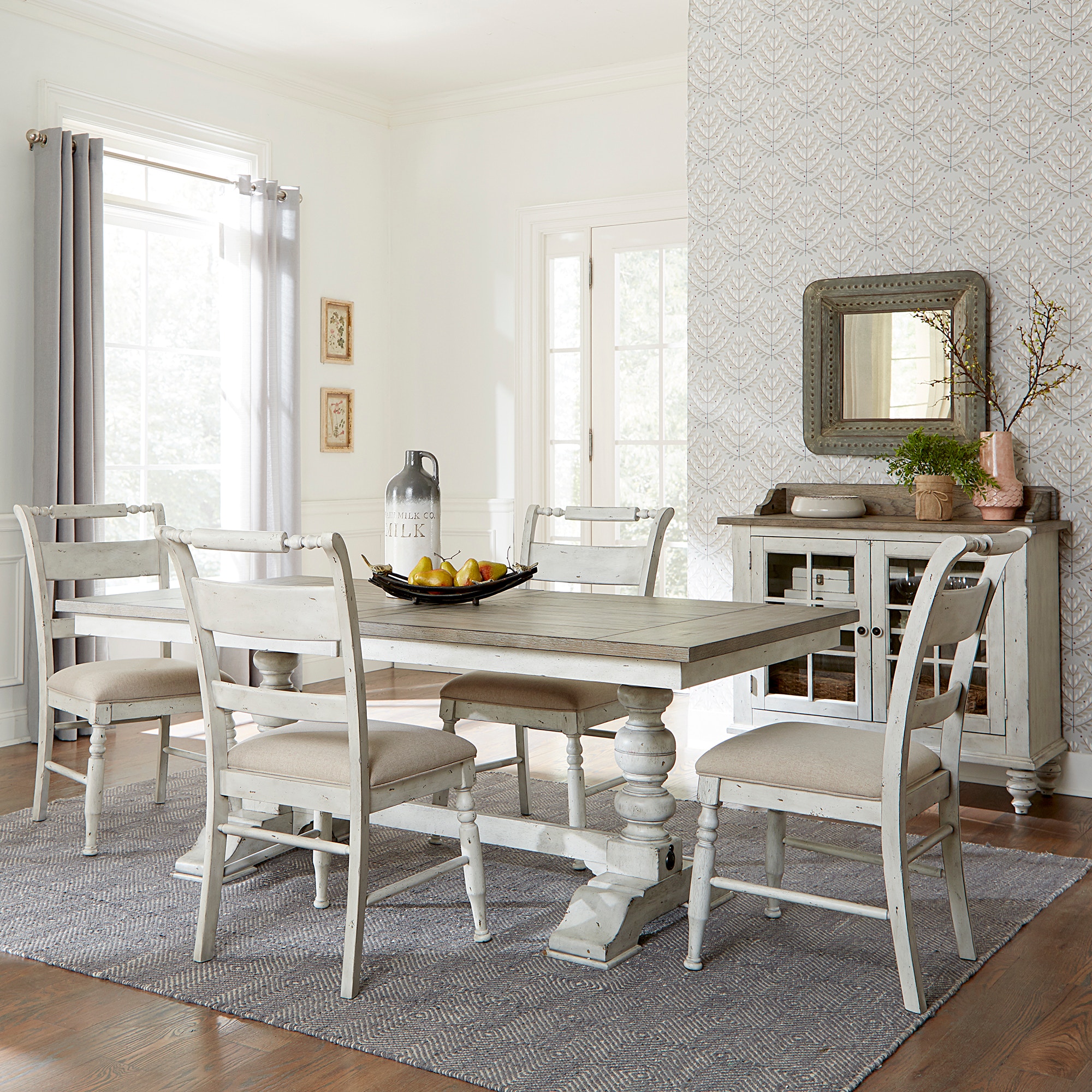 Liberty Furniture Casual Dining 5 Piece Trestle Table Set 661W-CD-5TRS ...