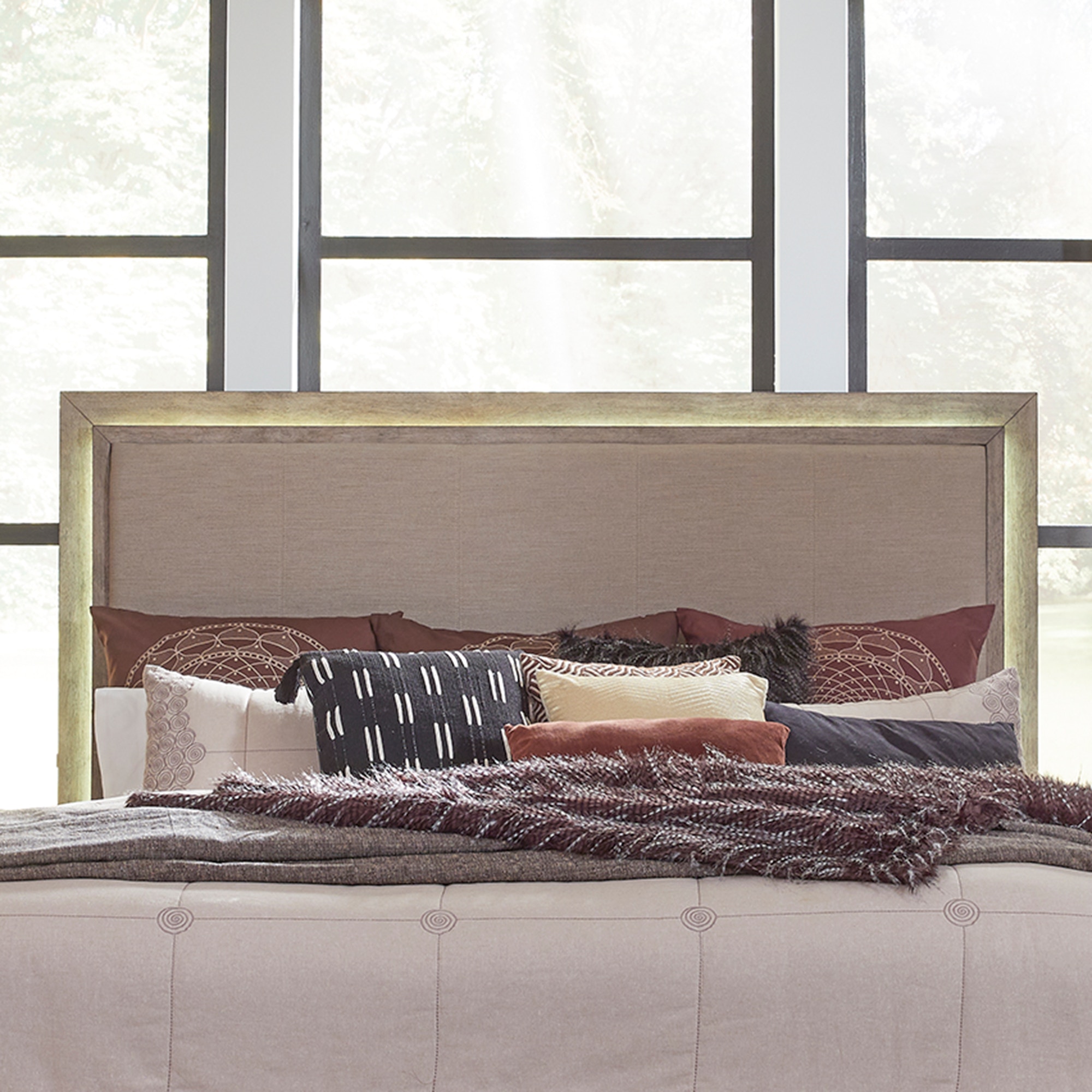 Liberty Furniture Canyon Road Queen Uph Panel Headboard with Lights 876 ...