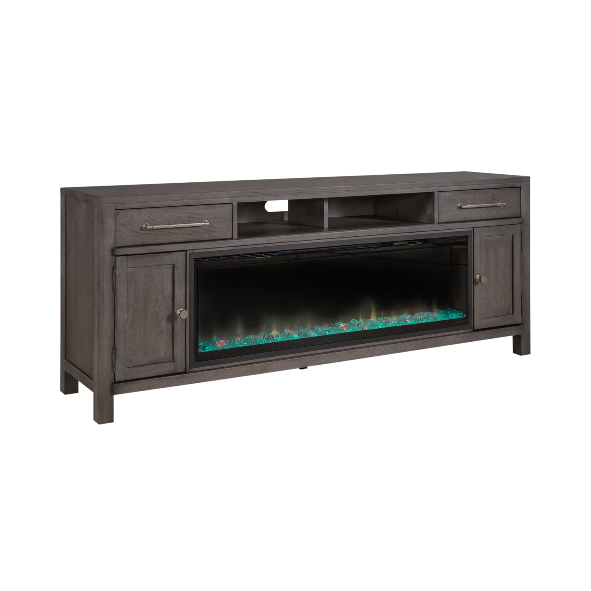 Liberty Furniture Fireplace TV Consoles 406 78 Inch Console with Fire ...