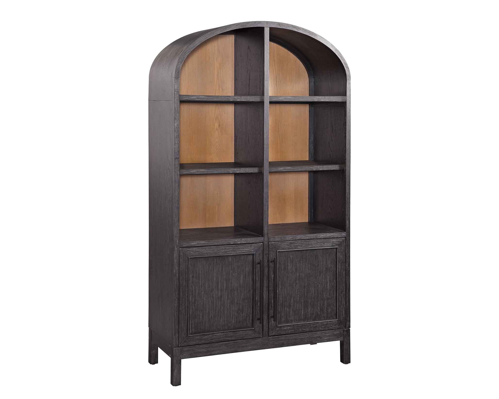 Martin Furniture Home Office 76" H Arched Display Cabinet Bookcase ...