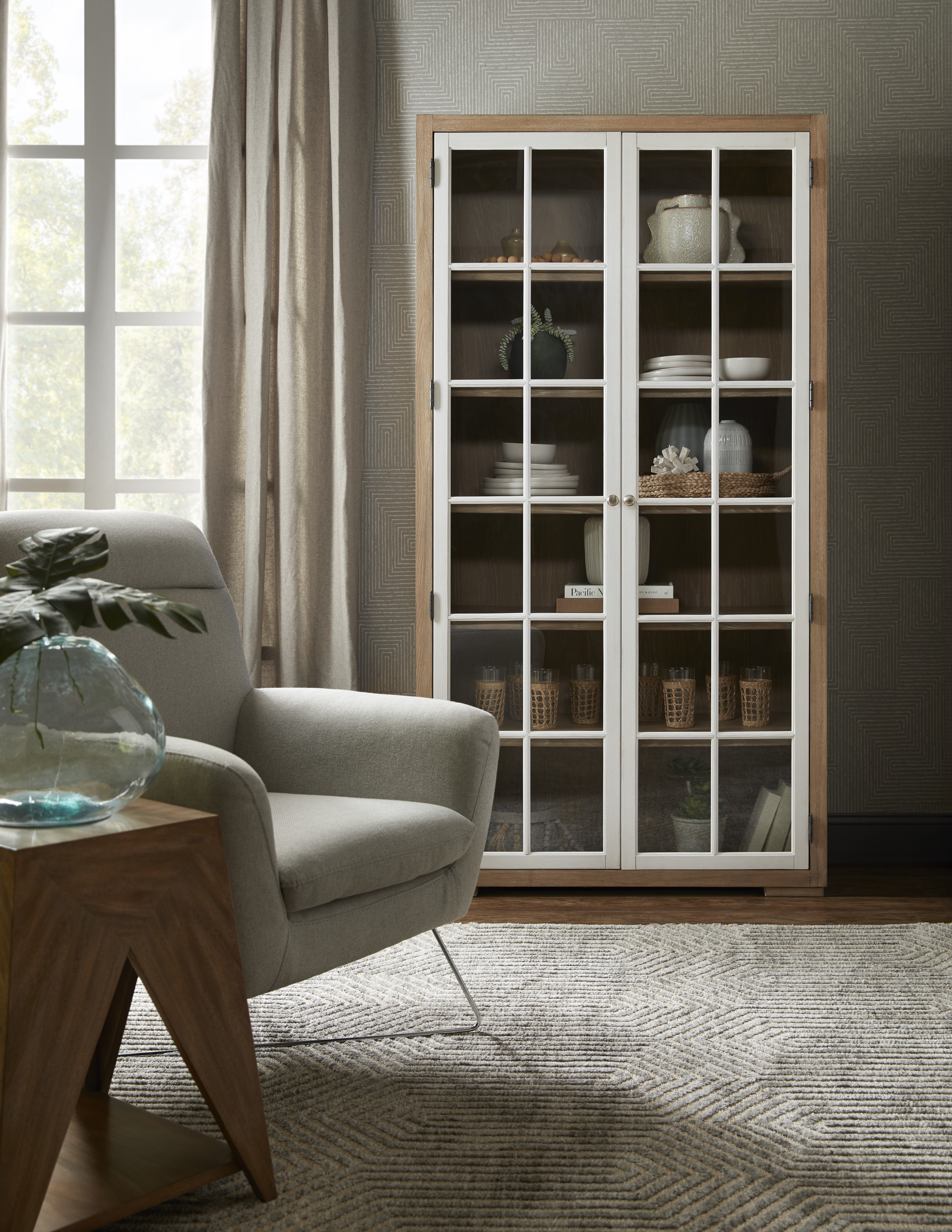 PFC Home Office Contemporary 5-Shelf Glass Door Bookcase P021776 ...