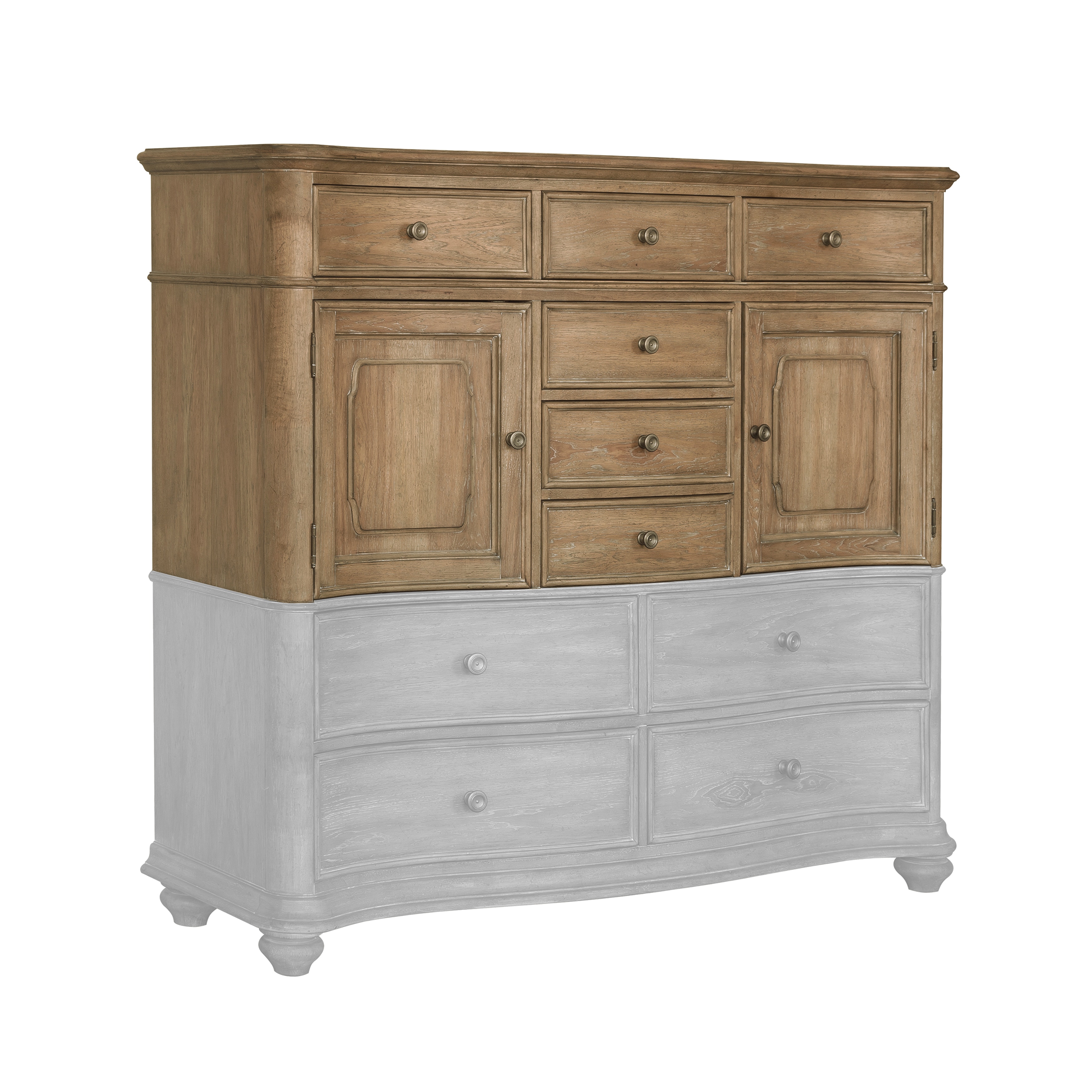 PFC P293128T Bedroom Weston Hills 6 Drawer Master Chest Deck with Cabinets