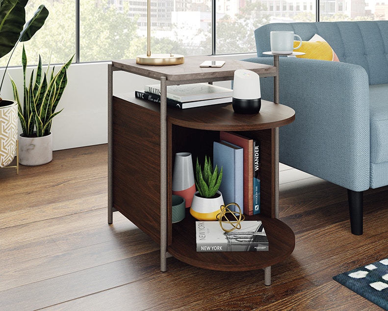 Shop our Mid-Century Modern Faux Stone Top Side Table by Sauder ...