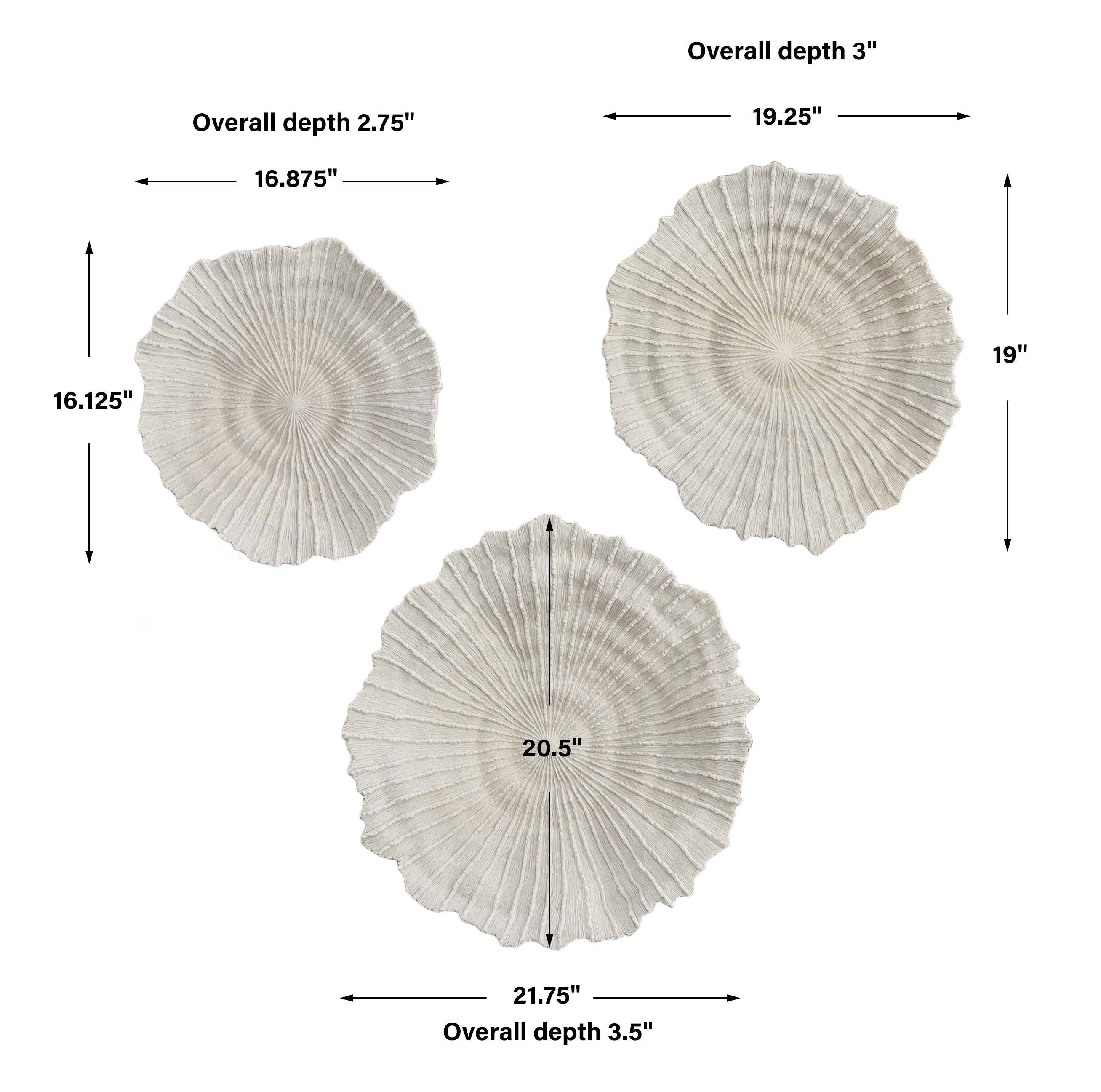 Uttermost Wall Decor Ocean Gems Coral Wall Decor, Set/3 04351 - Haynes ...