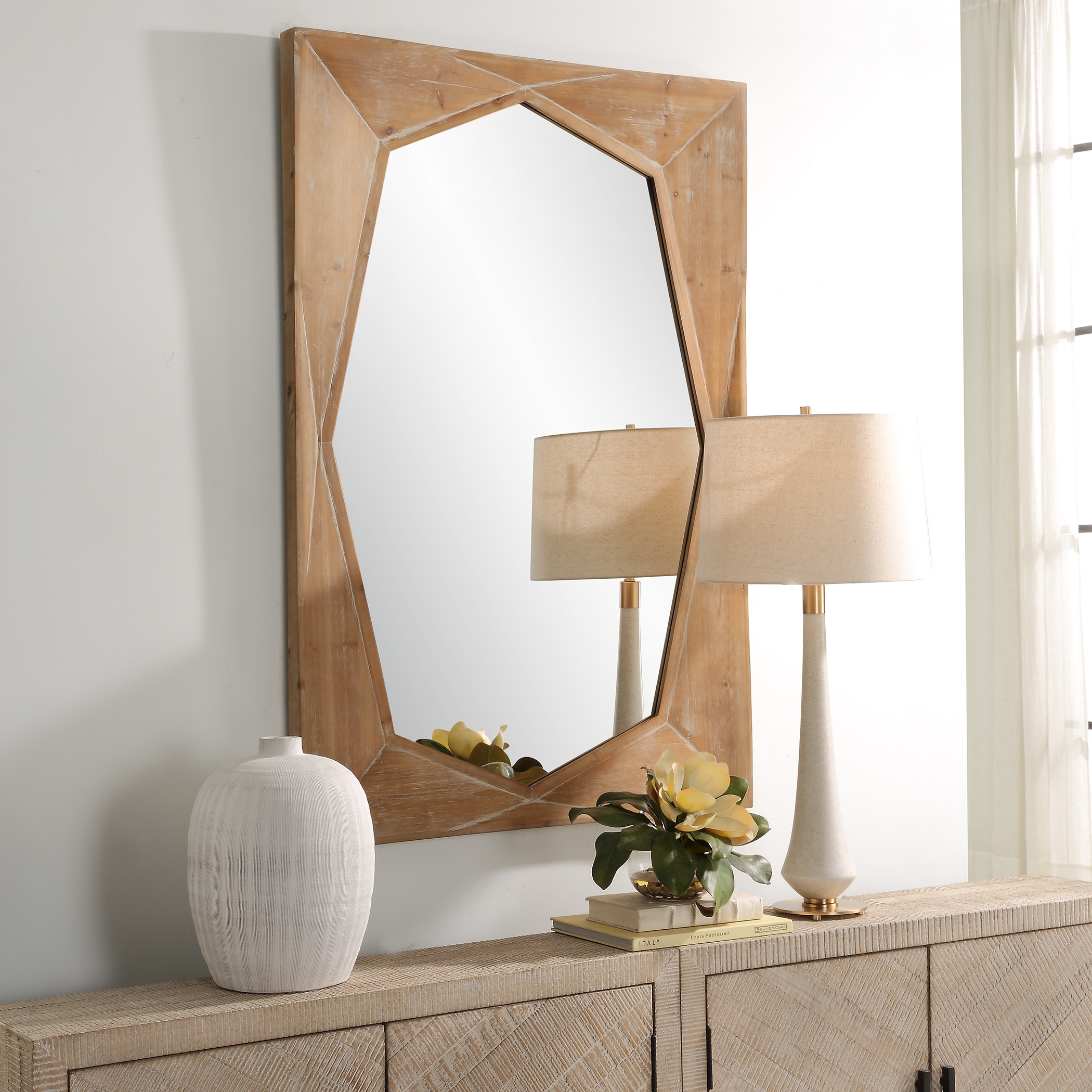 Natural wood mirror store
