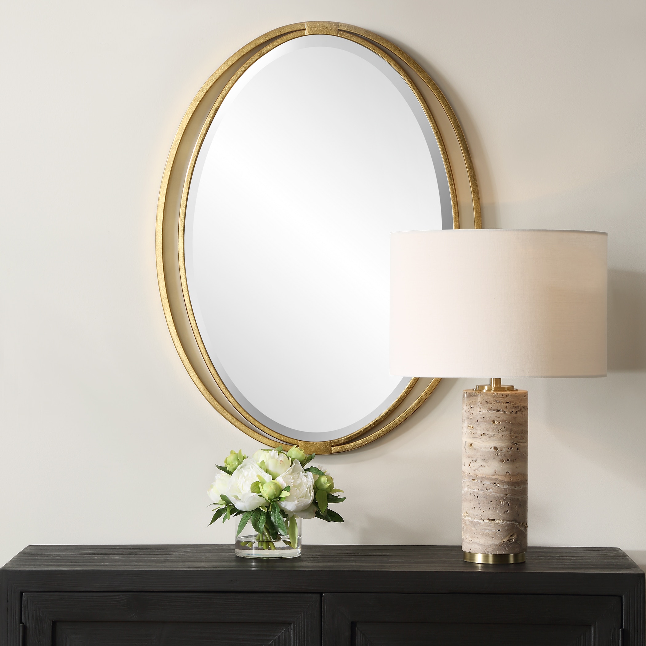 Uttermost Mirrors Rhodes Gold Oval Mirror 09992 - Bacons Furniture ...