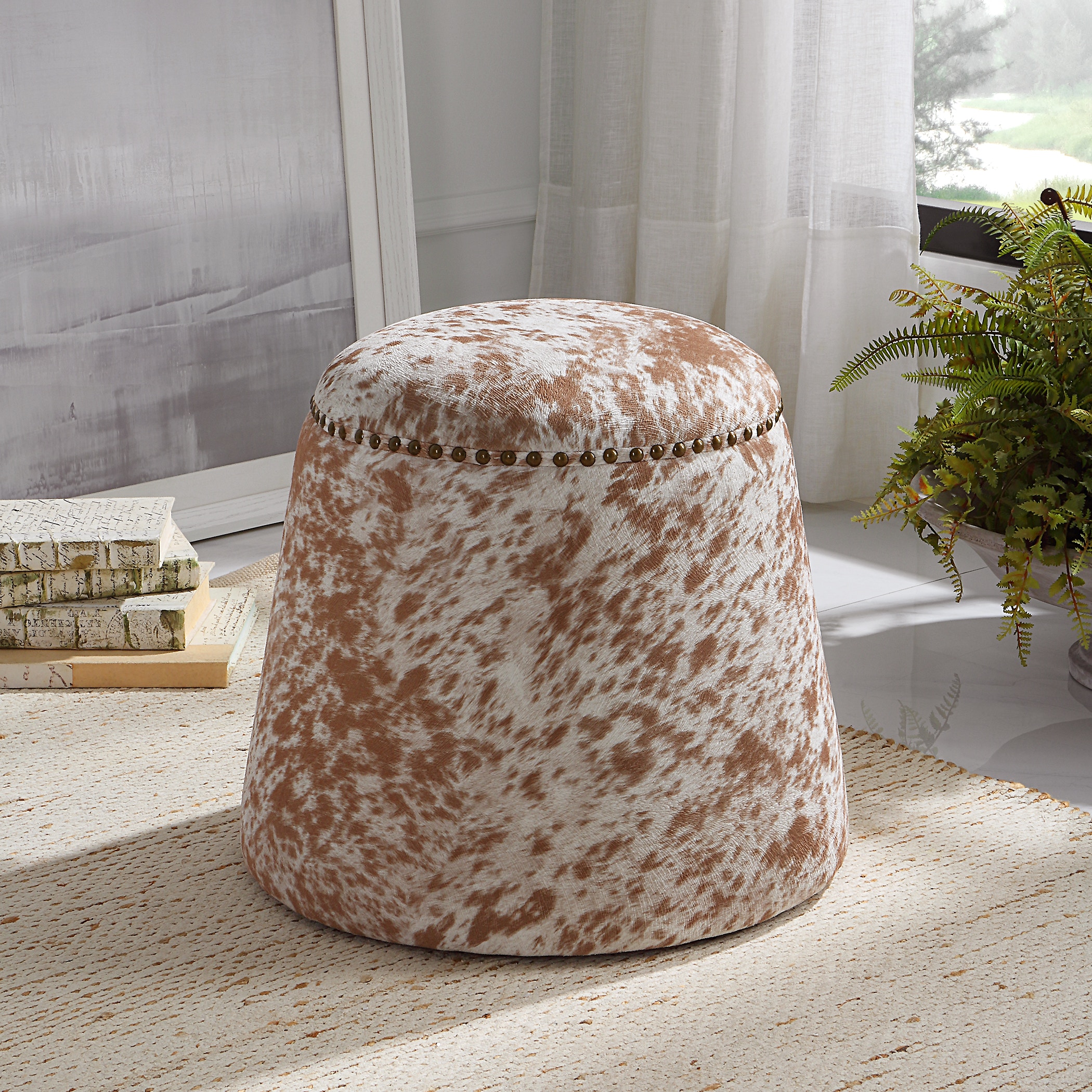 Uttermost Gumdrop Cow Hide Ottoman 23725 - Portland, OR | Key Home ...