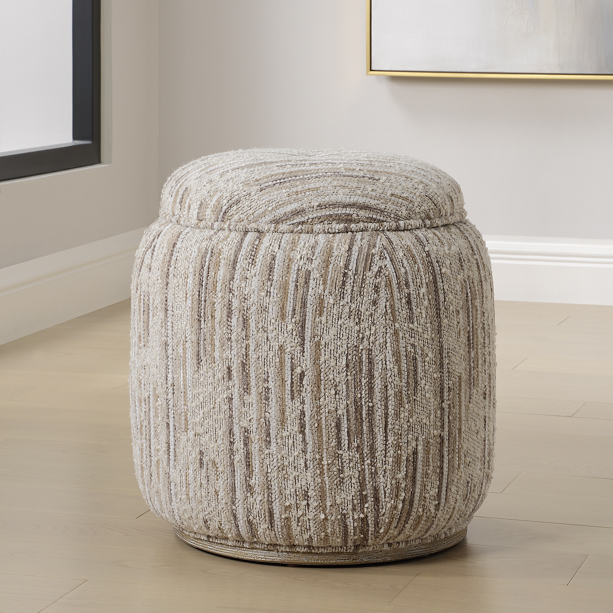 Uttermost Living Room Dialogue Tan Ottoman 23876 Grossman Furniture Philadelphia PA