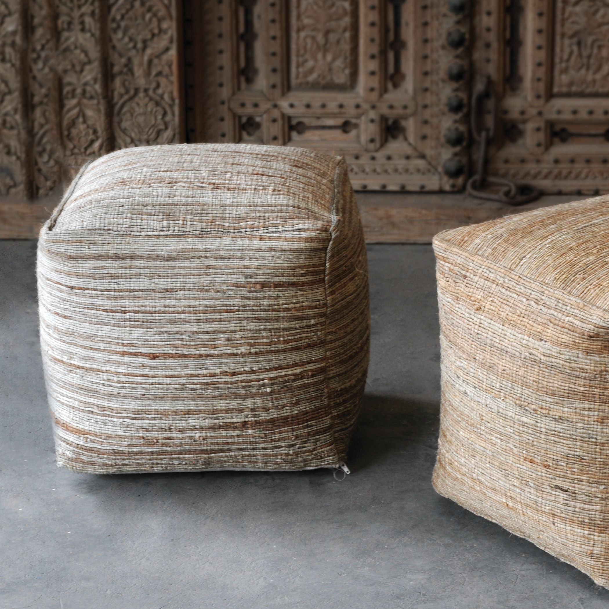 Uttermost Living Room Shiro Beige Pouf 23958 - Carol House Furniture ...