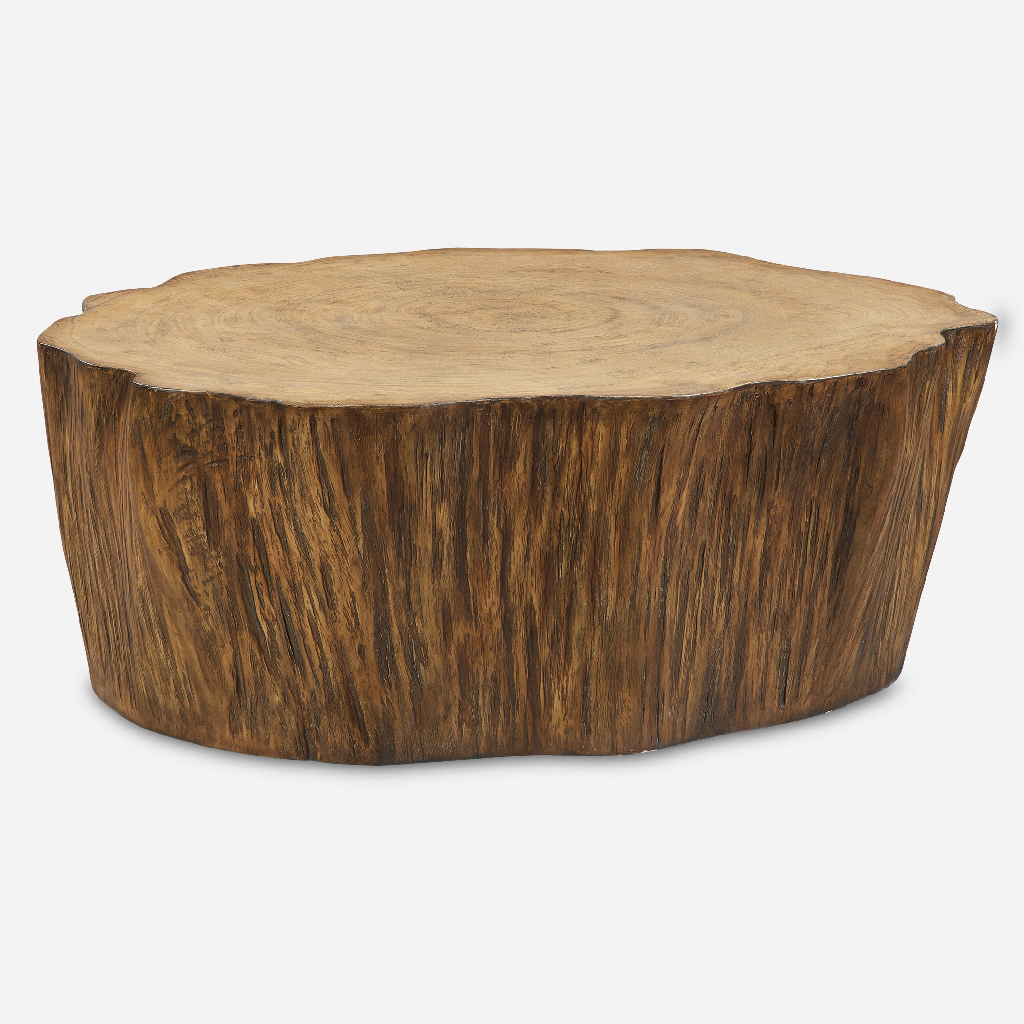 Solid tree trunk coffee table store